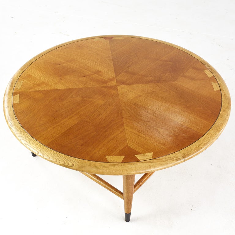 Lane Acclaim Mid Century Round Dovetail Inlay Coffee Table For Sale at ...