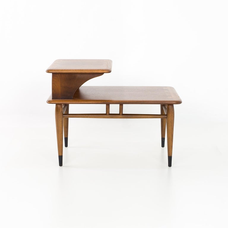 Lane Acclaim Mid Century Walnut Dovetail Step Side End Tables, Pair at 1stDibs | step side ...