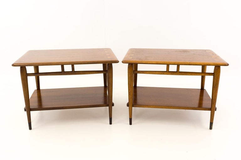 Lane Acclaim Mid Century Walnut Side End Tables, Matching Pair at 1stDibs