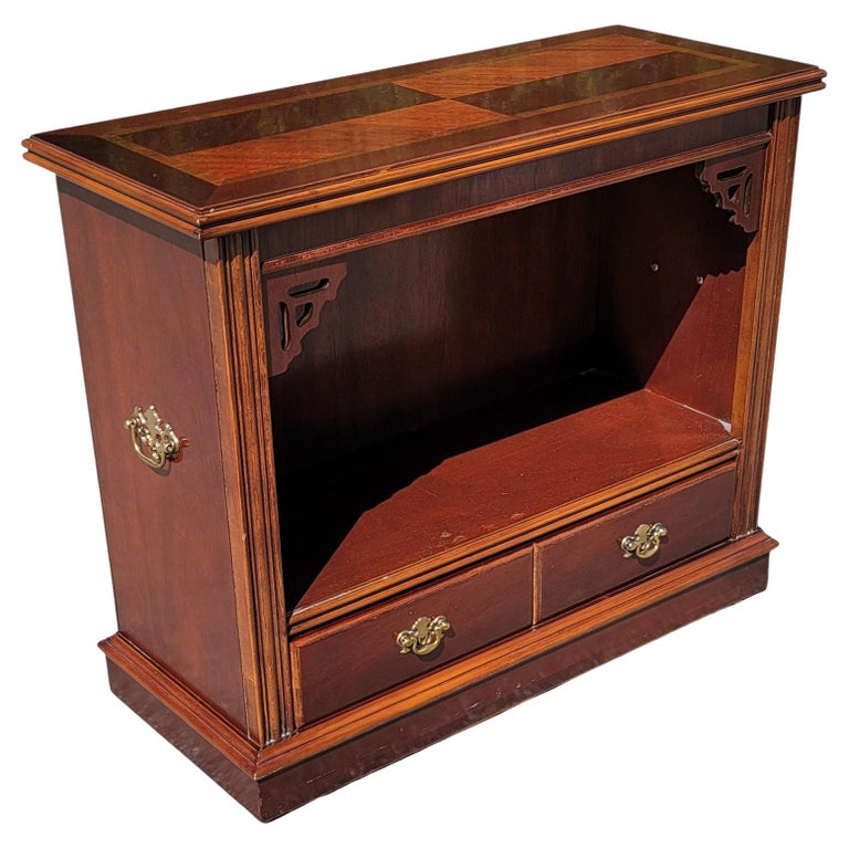 Lane Altavista Chippendale Banded Top Mahogany Low Bookcase Console ...