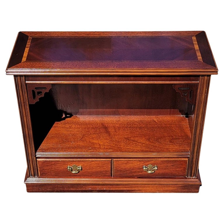 Lane Altavista Chippendale Banded Top Mahogany Low Bookcase Console ...