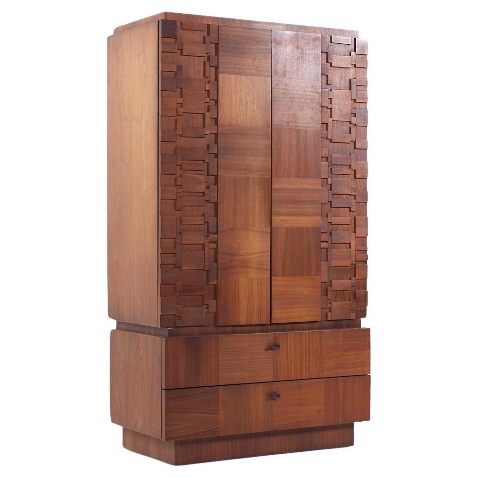 Lane Brutalist Mid-Century Modern Walnut Gentleman's Chest Wardrobe ...