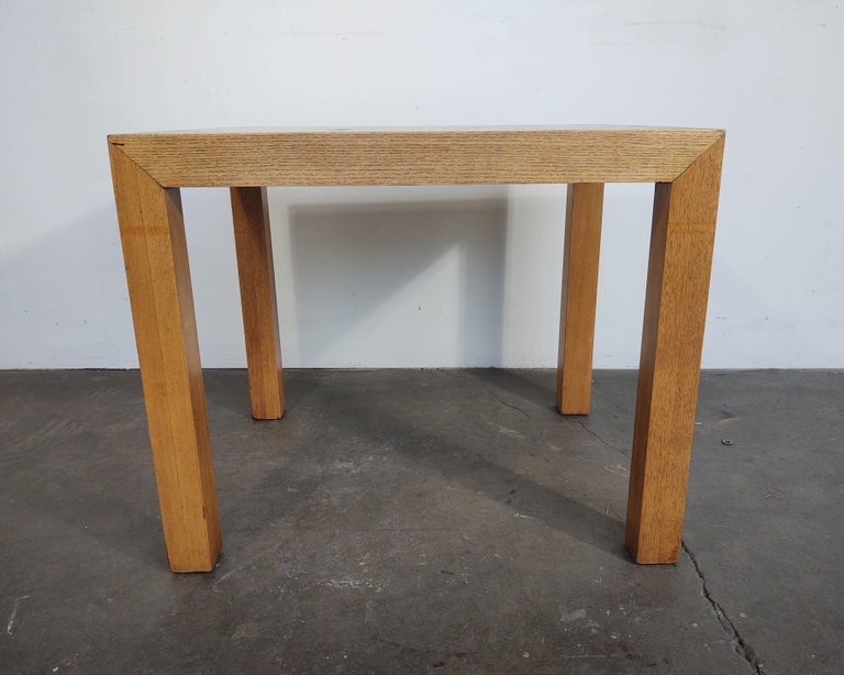 Lane Burl Wood and Oak Parsons Side End Table For Sale at 1stDibs
