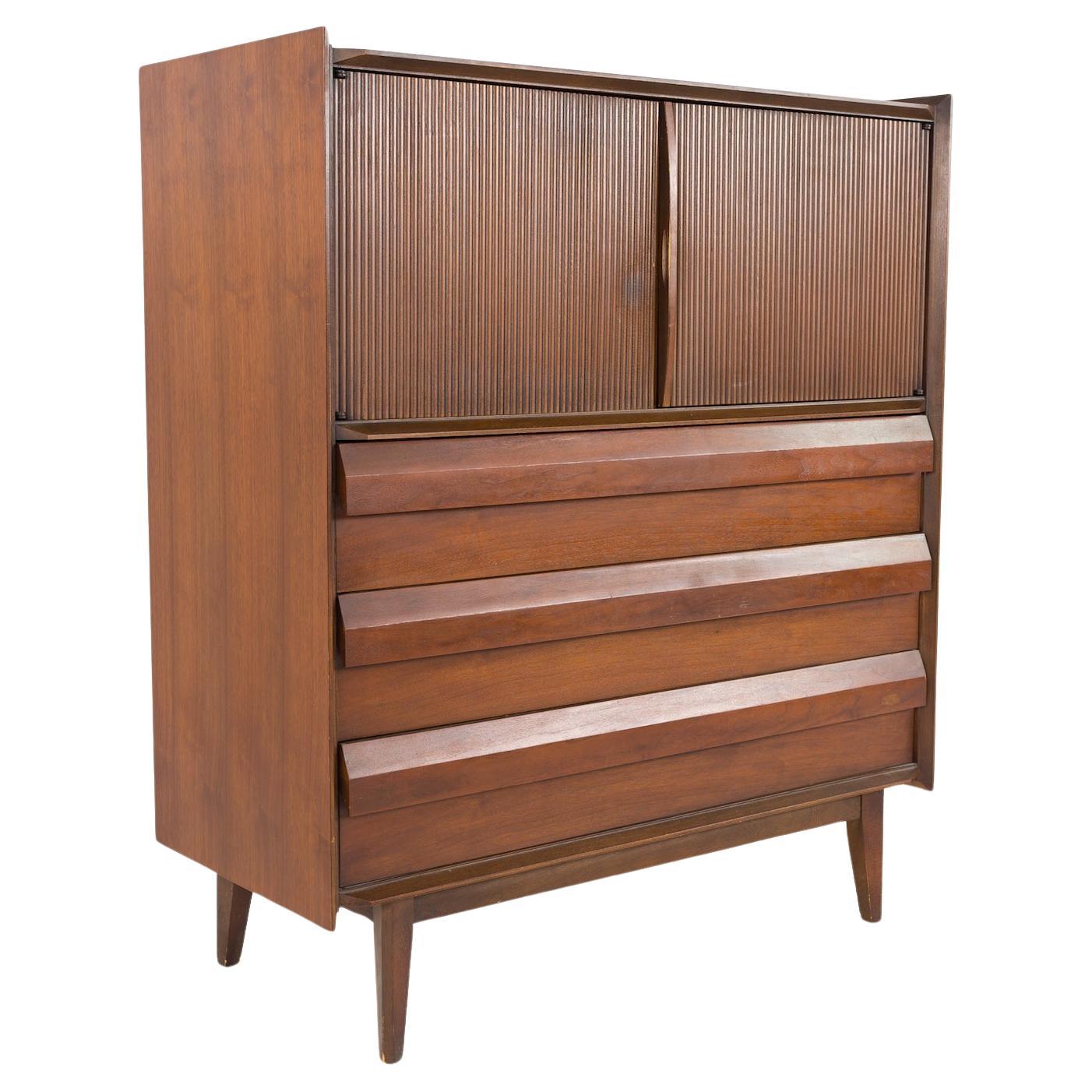 Lane First Edition Mid Century Walnut Record Cabinet at 1stDibs | lane ...