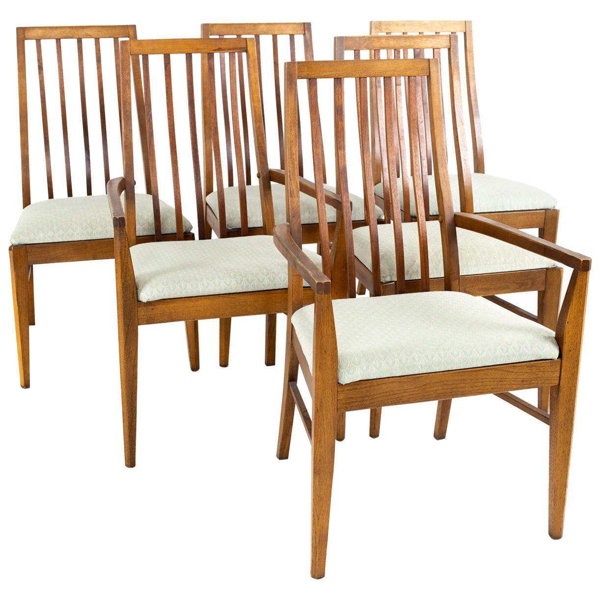 Set of Four Mid-Century Modern High Back Dining Chairs in Walnut by ...