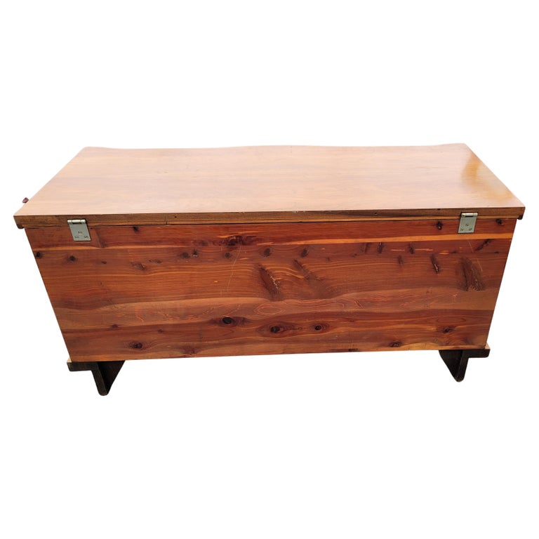 Lane Mid-Century Modern Cedar Lined Fruitwood Faux Drawers Blanket ...