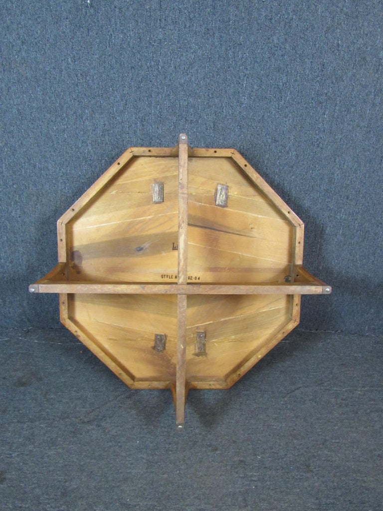 Lane Octagonal Walnut and Oak Table For Sale at 1stDibs