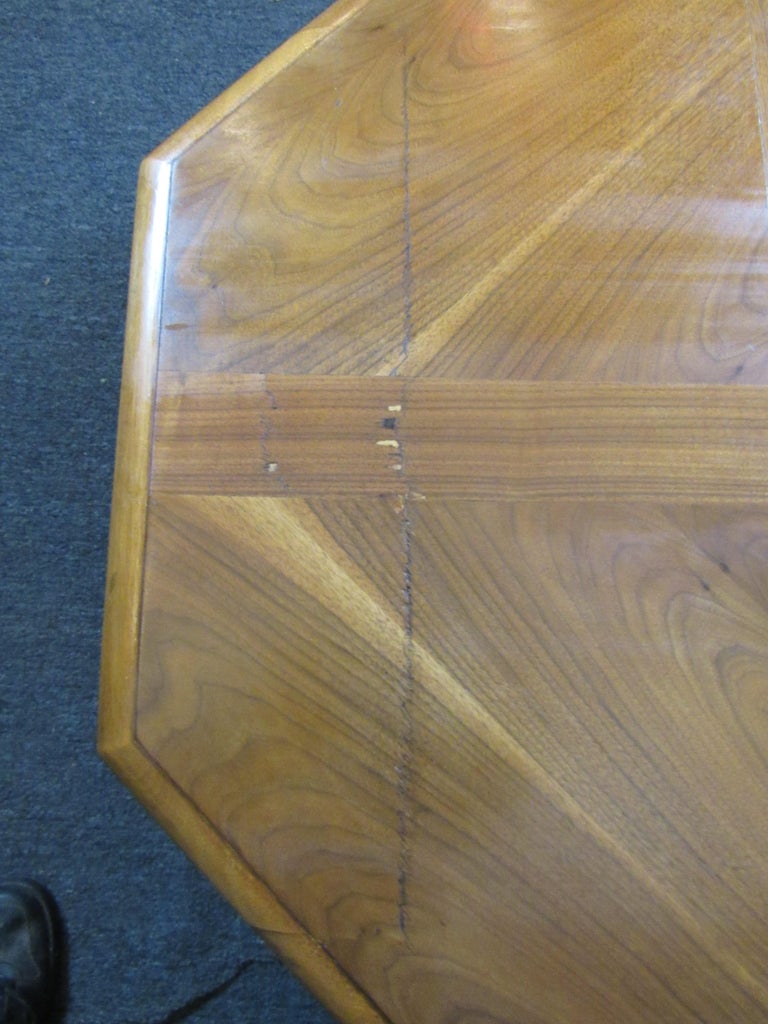 Lane Octagonal Walnut and Oak Table For Sale at 1stDibs