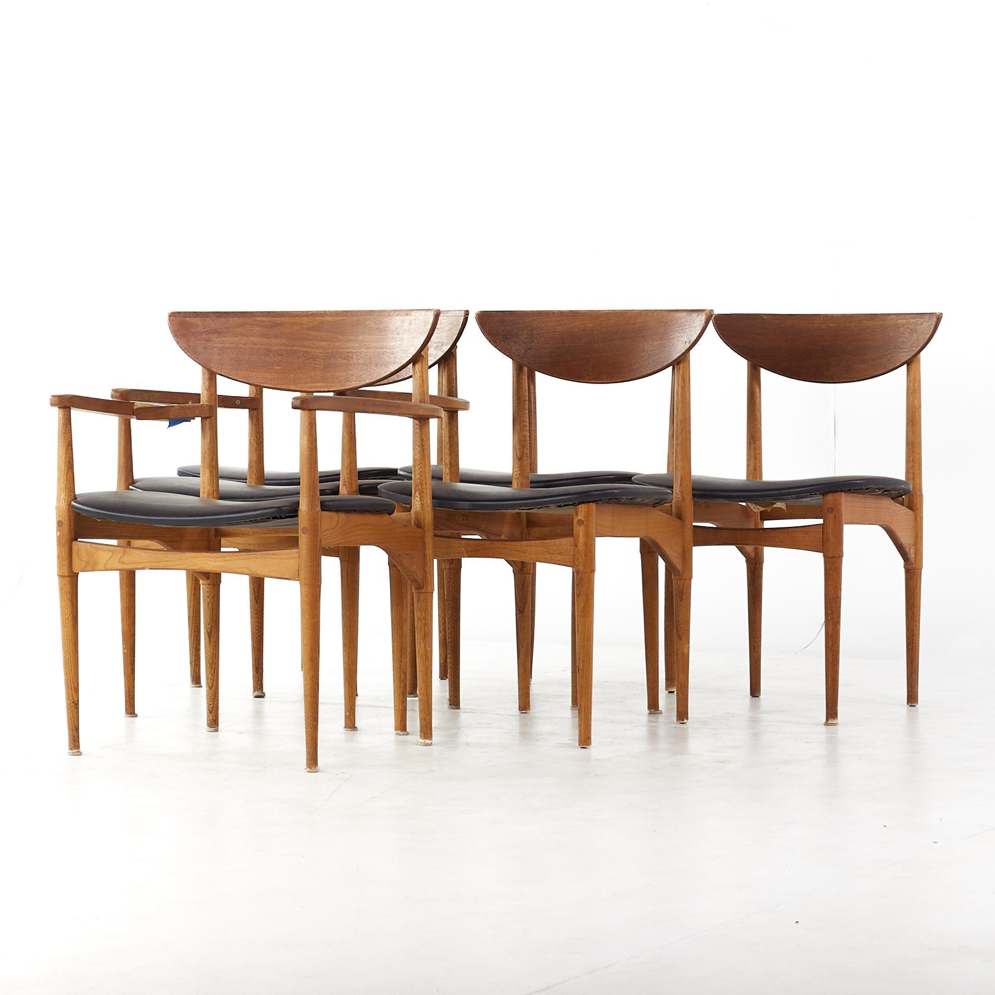 Lane Perception Mid Century Walnut Dining Chairs, Set of 6 For Sale at ...