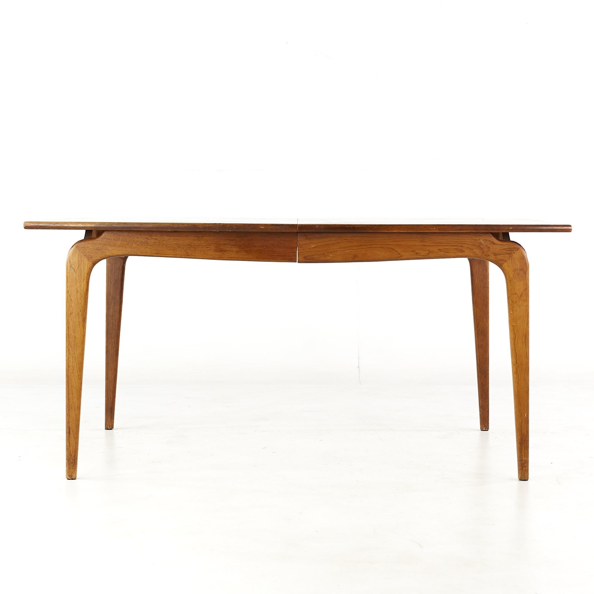 Lane Perception Mid Century Walnut Dining Table with 1 Leaf For Sale at ...