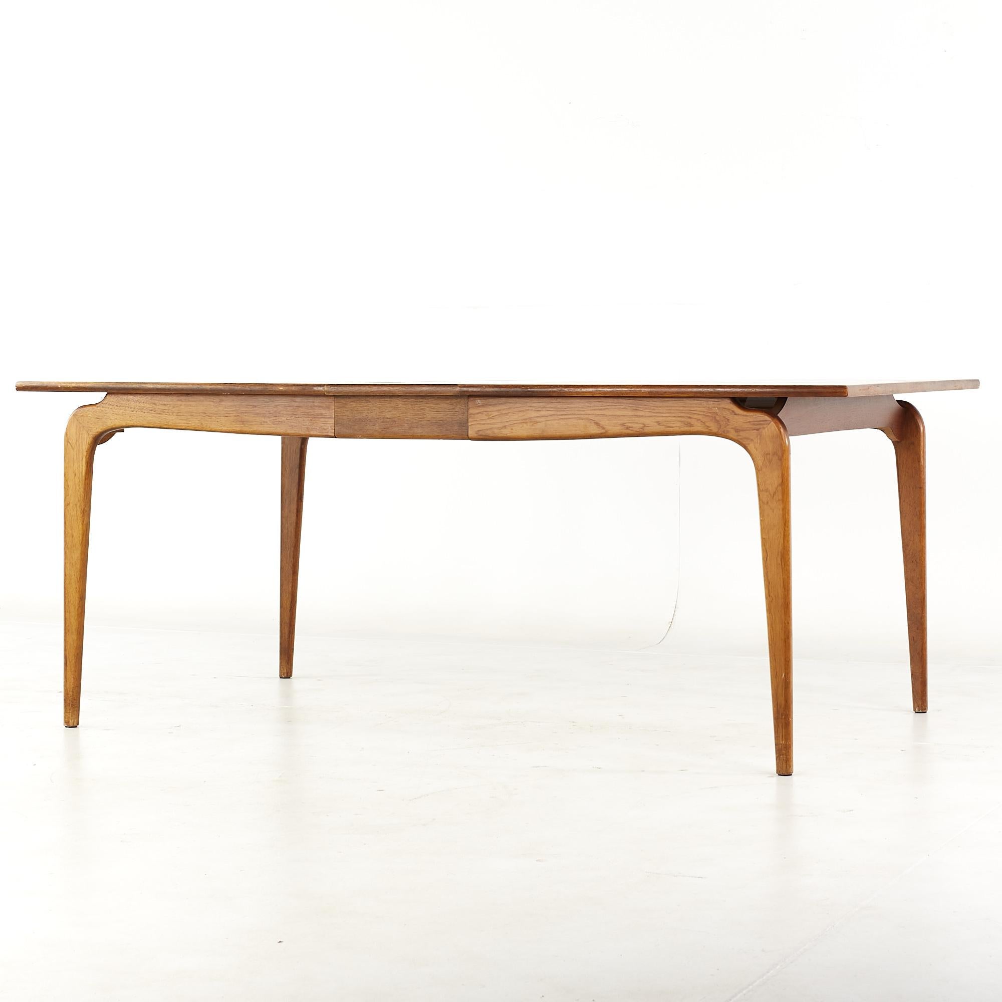Lane Perception Mid Century Walnut Dining Table with 1 Leaf For Sale at ...