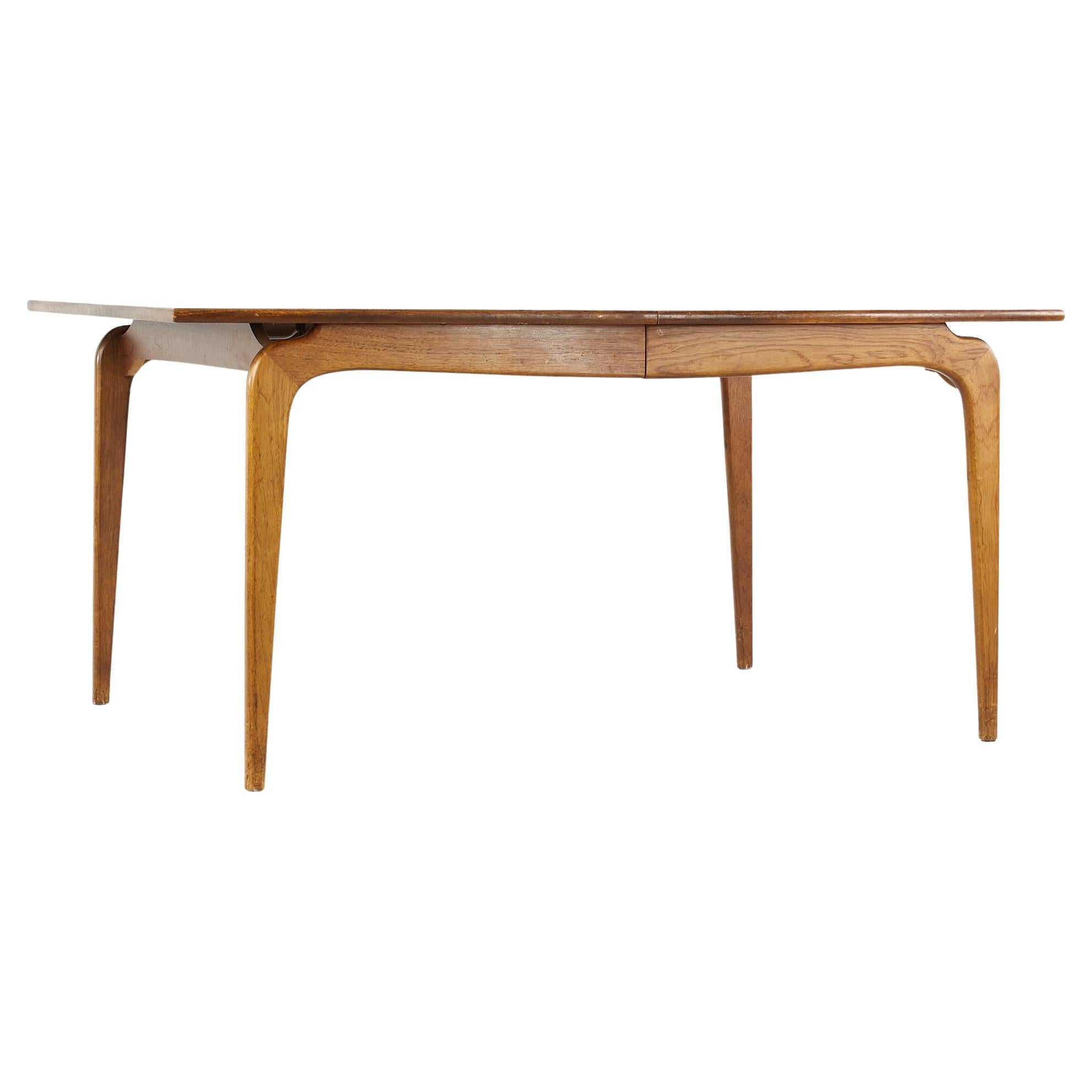 Lane Mid-Century Modern Walnut Double Pedestal Dining Table, Newly ...