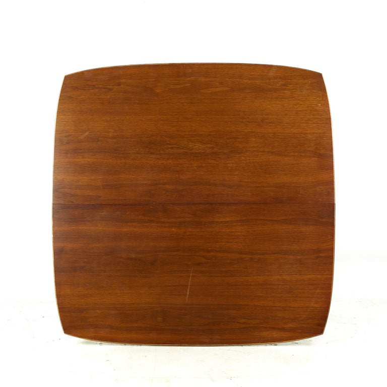 Lane Perception Midcentury Walnut Expanding Dining Table with 2 Leaves ...