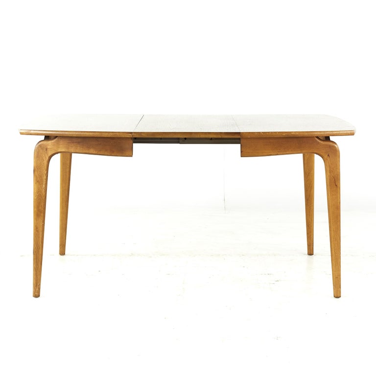 Lane Perception Midcentury Walnut Expanding Dining Table with 2 Leaves ...