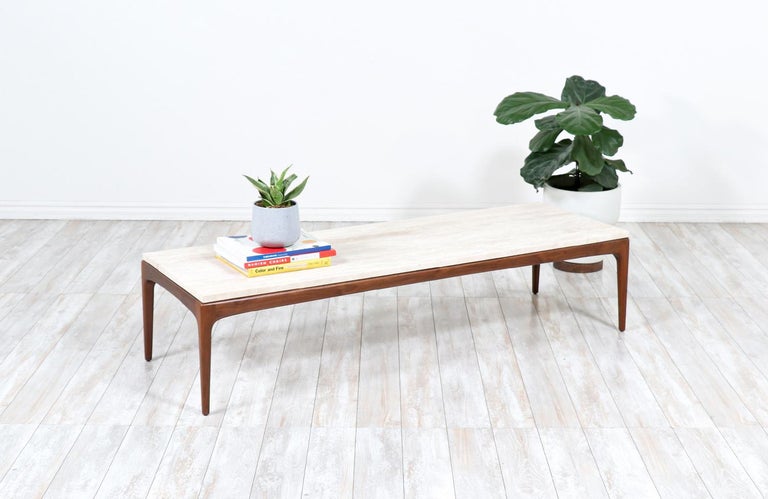 Lane "Rhythm" Coffee Table with Roman Travertine Stone Top at 1stDibs ...