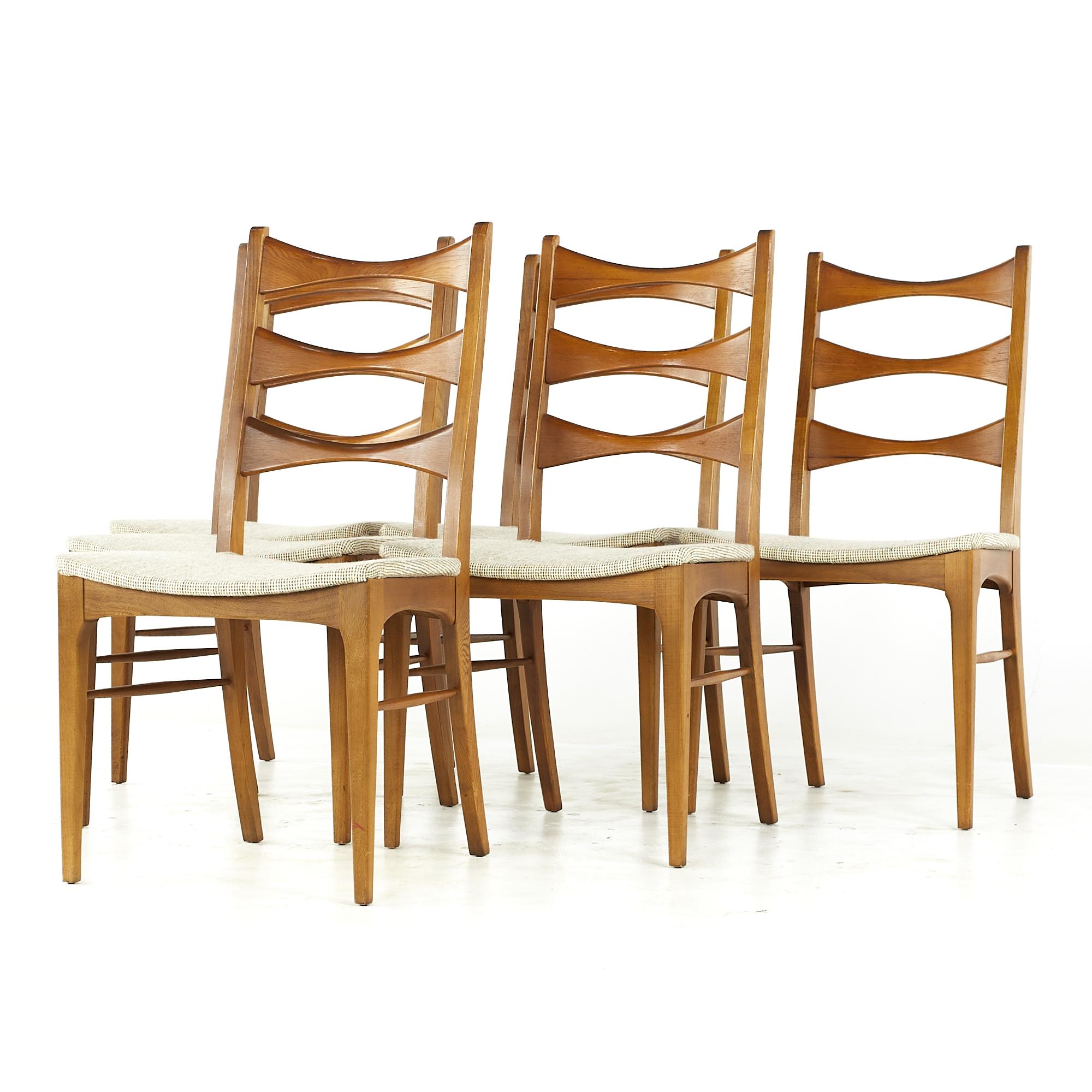 Lane Rhythm Midcentury Walnut Dining Chairs – Set of 6 For Sale at 1stDibs