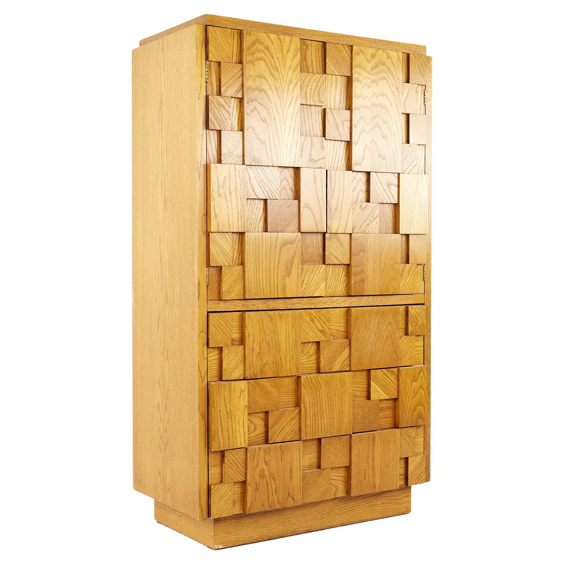 Mid-Century Modern Burl Wardrobe by Lane Furniture For Sale at 1stDibs