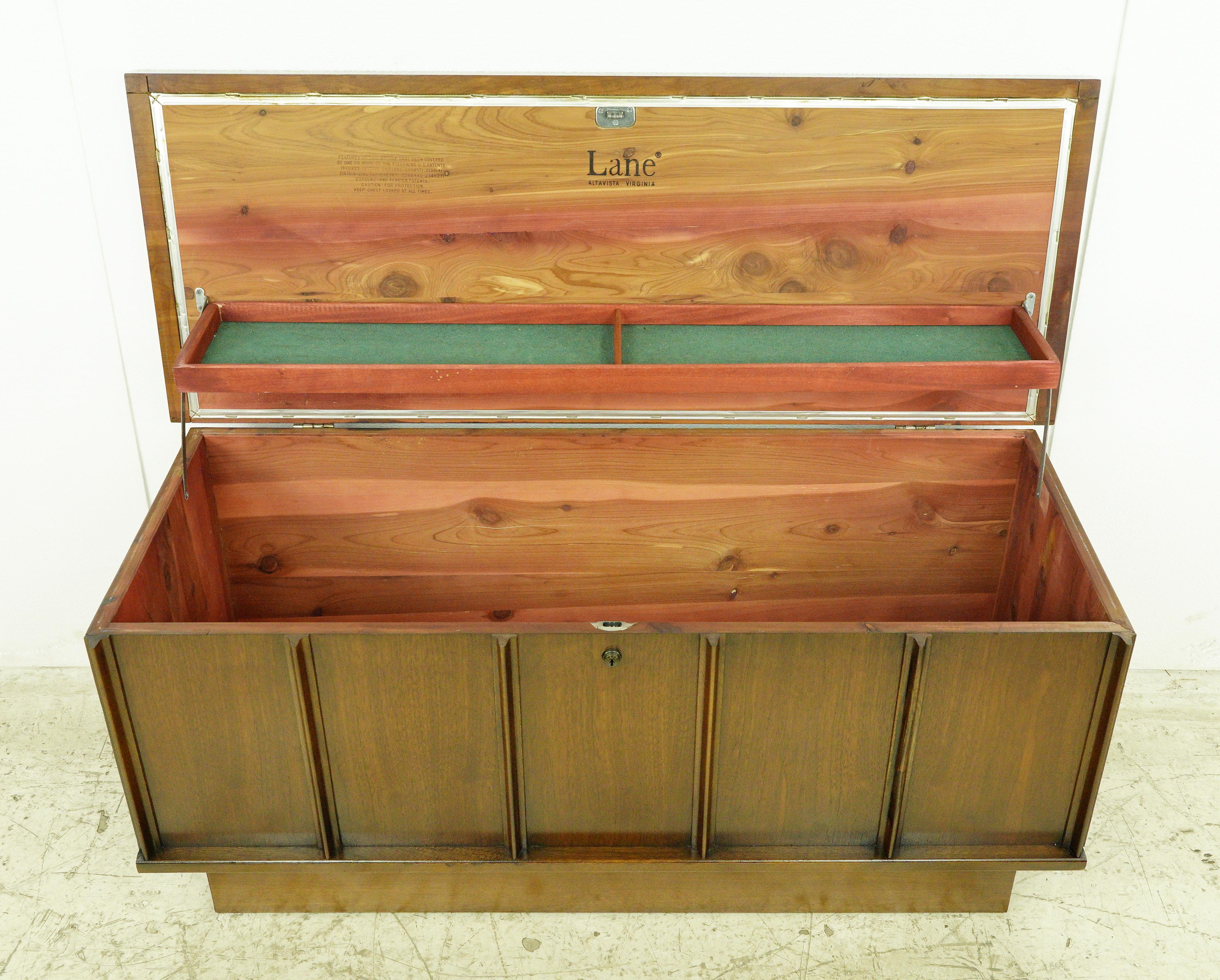 Lane Walnut Cedar Chest w Interior Shelf Tray Mid-Century Modern For ...