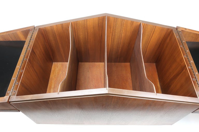 Lane Walnut Record Storage Chest or Cabinet For Sale at 1stDibs