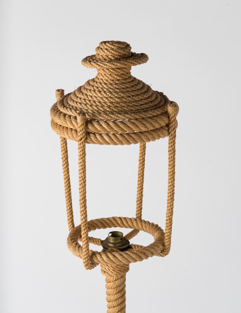 Lantern Shaped Rope Floor Lamp by Audoux Minnet, France, 1960's For ...
