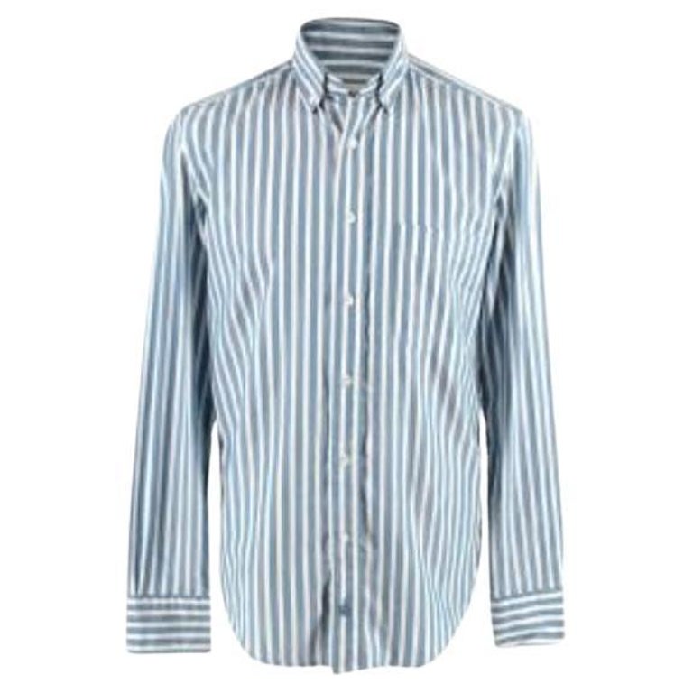 Lanvin Blue and White Striped Cotton Shirt For Sale at 1stDibs