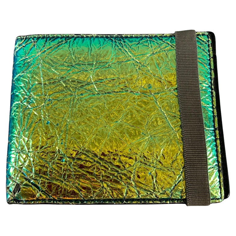 LANVIN Charmeuse Black Wrinkled Patent Leather Wallet For Sale at 1stDibs