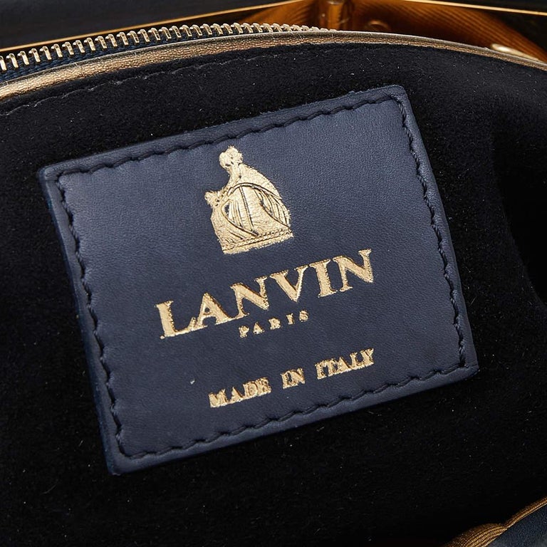 Lanvin Dark Grey/Black Leather Satchel For Sale at 1stDibs