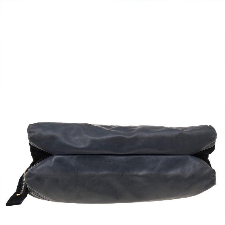 Lanvin Dark Grey/Black Leather Satchel For Sale at 1stDibs