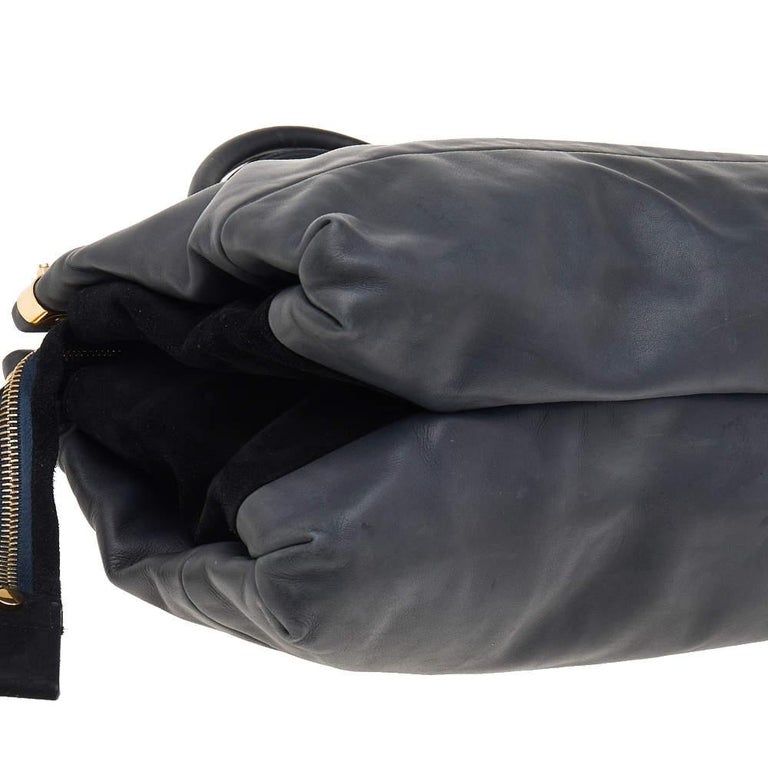 Lanvin Dark Grey/Black Leather Satchel For Sale at 1stDibs