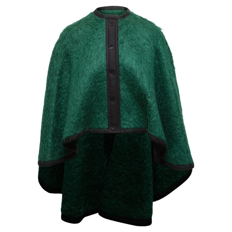 Lanvin Green and Black High-Low Cape For Sale at 1stDibs