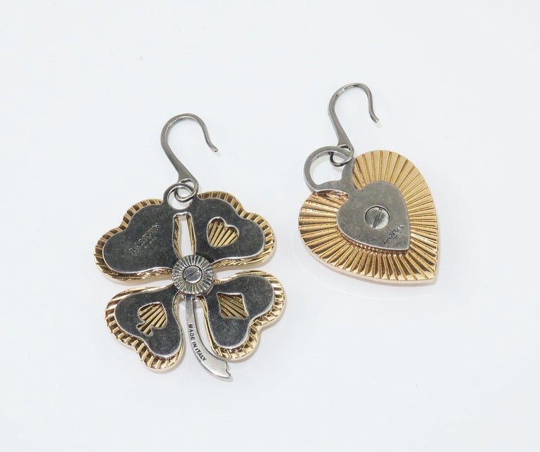 Lanvin Heart and Clover Earrings For Sale at 1stDibs