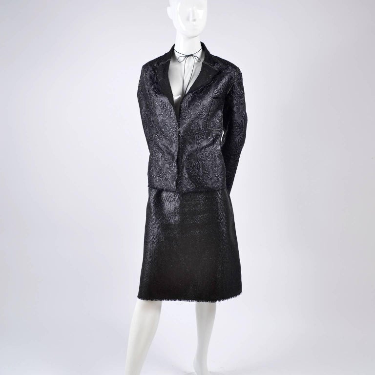 Lanvin Jacket and Skirt Suit by Alber Elbaz in Black Metallic Spring ...