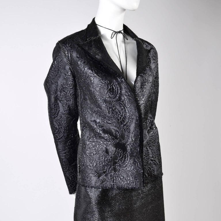 Lanvin Jacket and Skirt Suit by Alber Elbaz in Black Metallic Spring ...