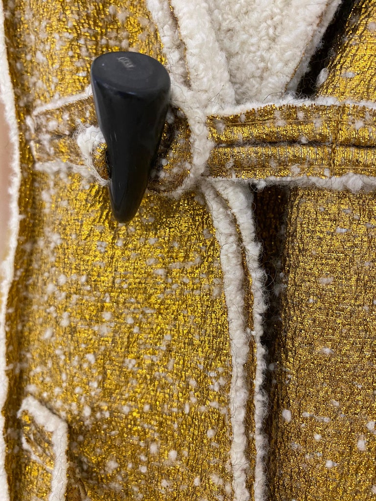 Lanvin Metallic Gold Coat with hood at 1stDibs