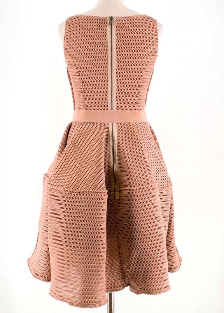 Lanvin Nude A-Line Perforated Dress 10 S For Sale at 1stDibs