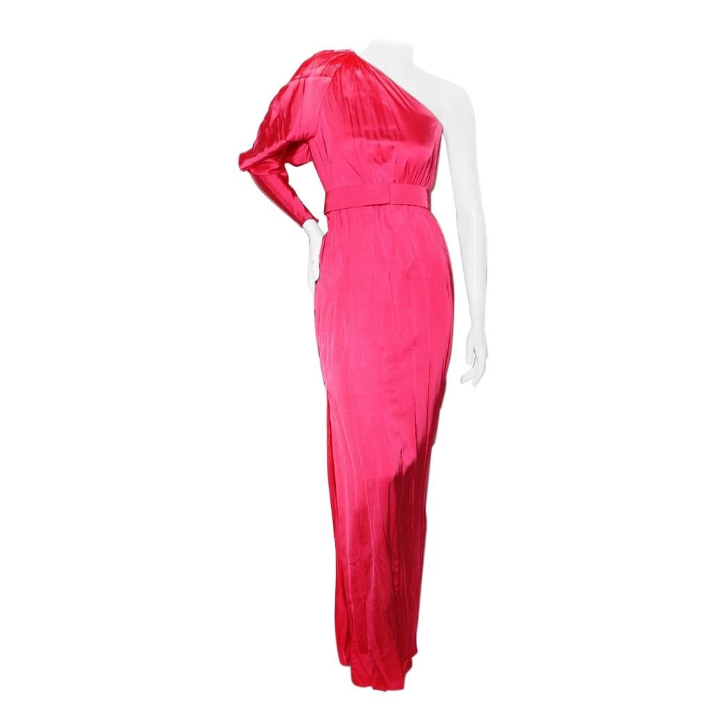 Dramatic 1970s Lanvin Red Silk Dress at 1stDibs | lanvin red dress ...