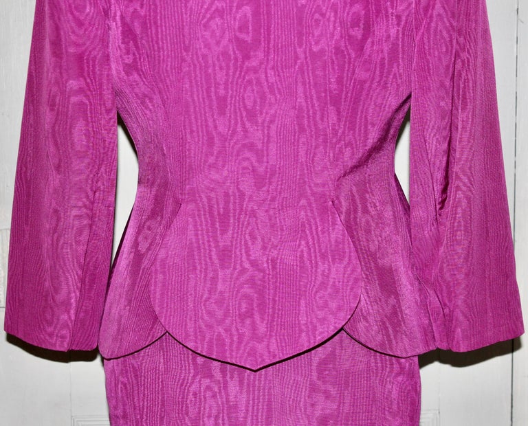 Lanvin, Paris Magenta Moire Suit For Sale at 1stDibs