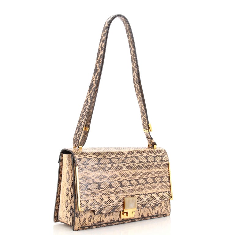Lanvin Partition Shoulder Bag Python Medium For Sale at 1stDibs