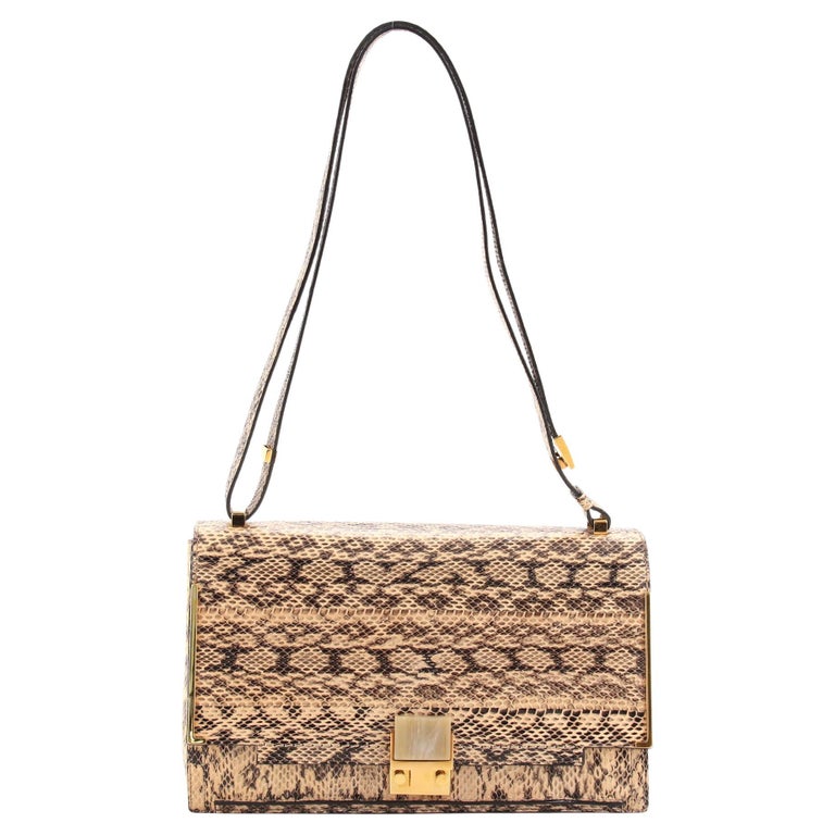 Lanvin Partition Shoulder Bag Python Medium For Sale at 1stDibs