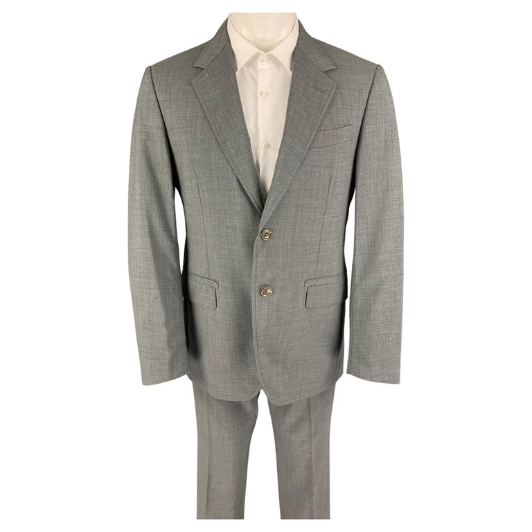 LANVIN Size 40 Gray Wool Notch Lapel Suit For Sale at 1stDibs