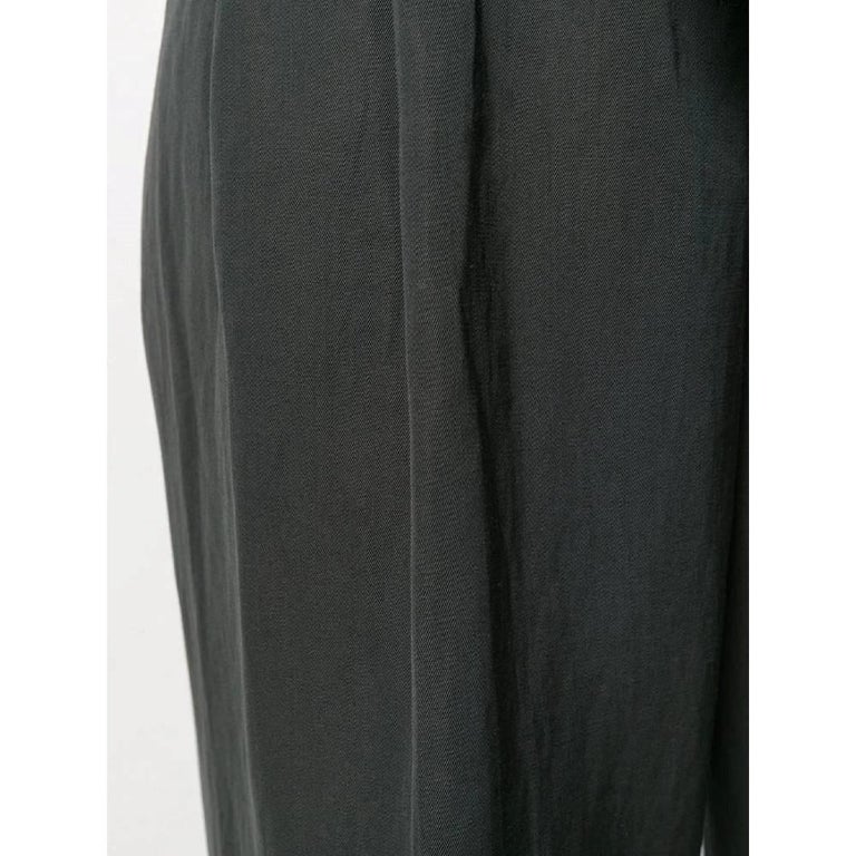 Lanvin Vintage grey wool 2000s wide leg trousers For Sale at 1stDibs