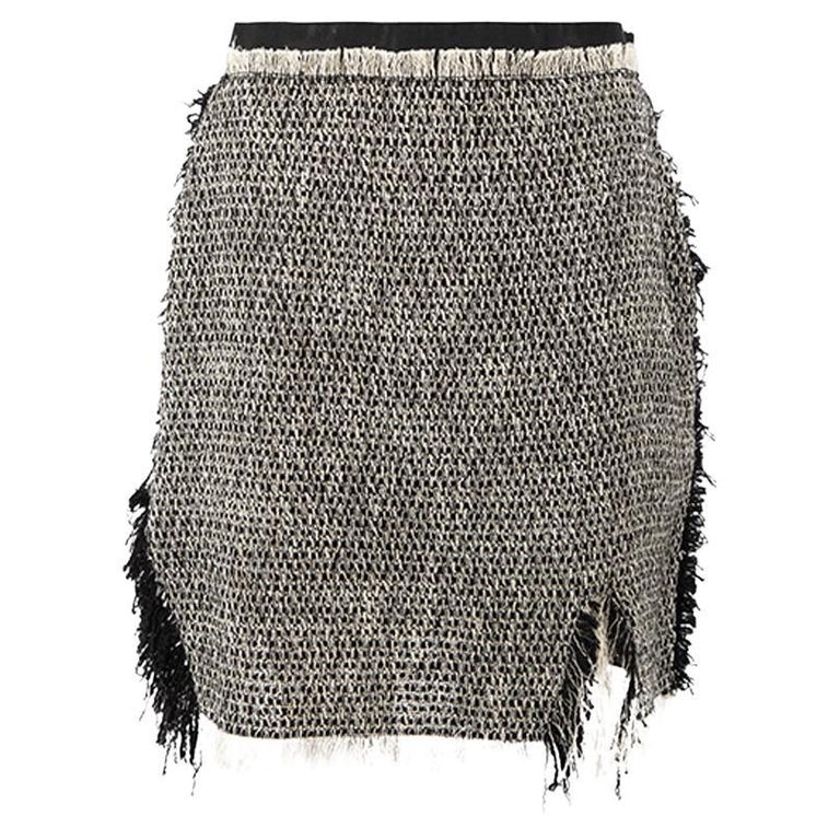 Lanvin Women's Grey Summer 2016 Tweed Mini Skirt For Sale at 1stDibs