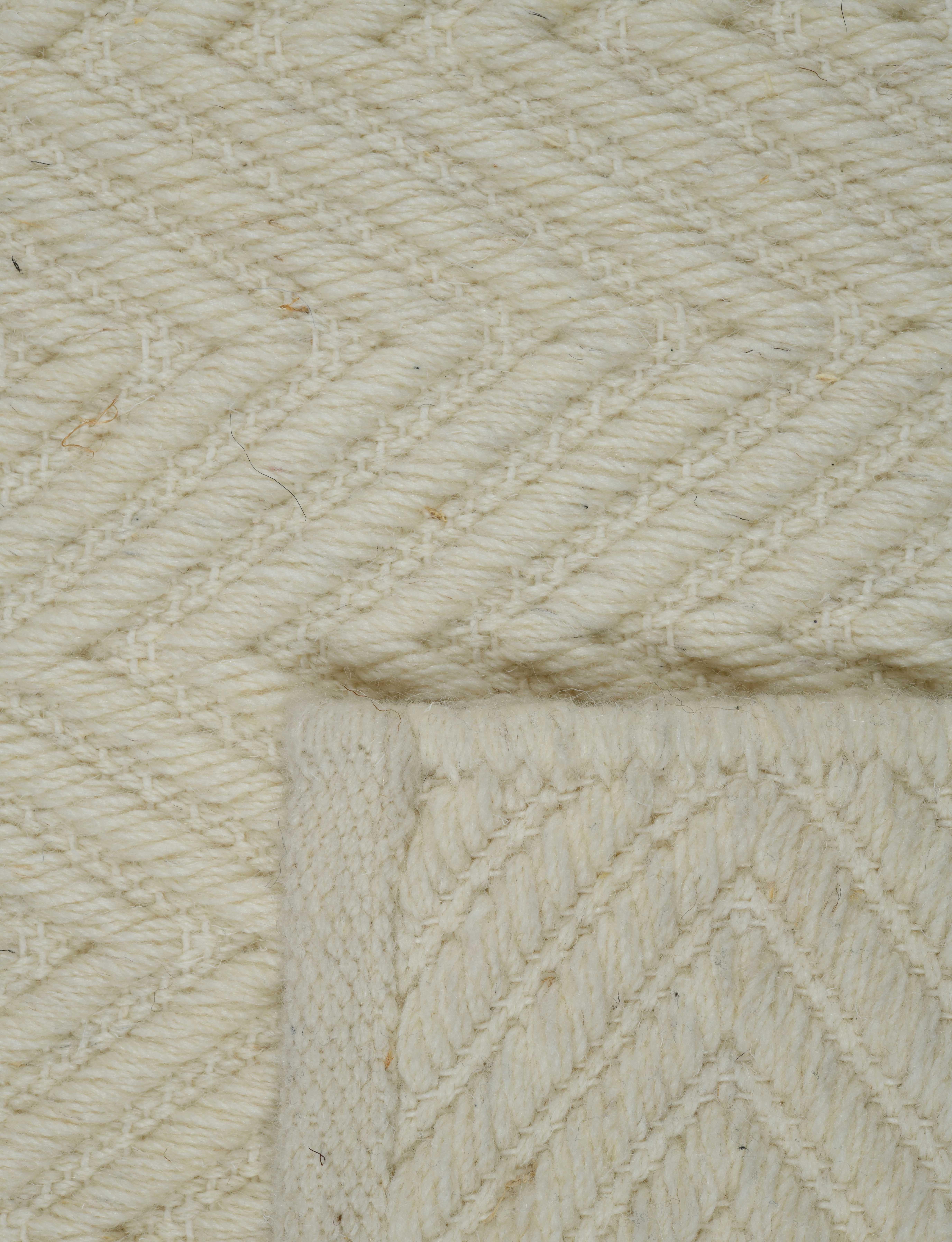 Lanx, Ivory, Handwoven Face 60% Undyed NZ Wool, 40% Undyed MED Wool, 6 ...