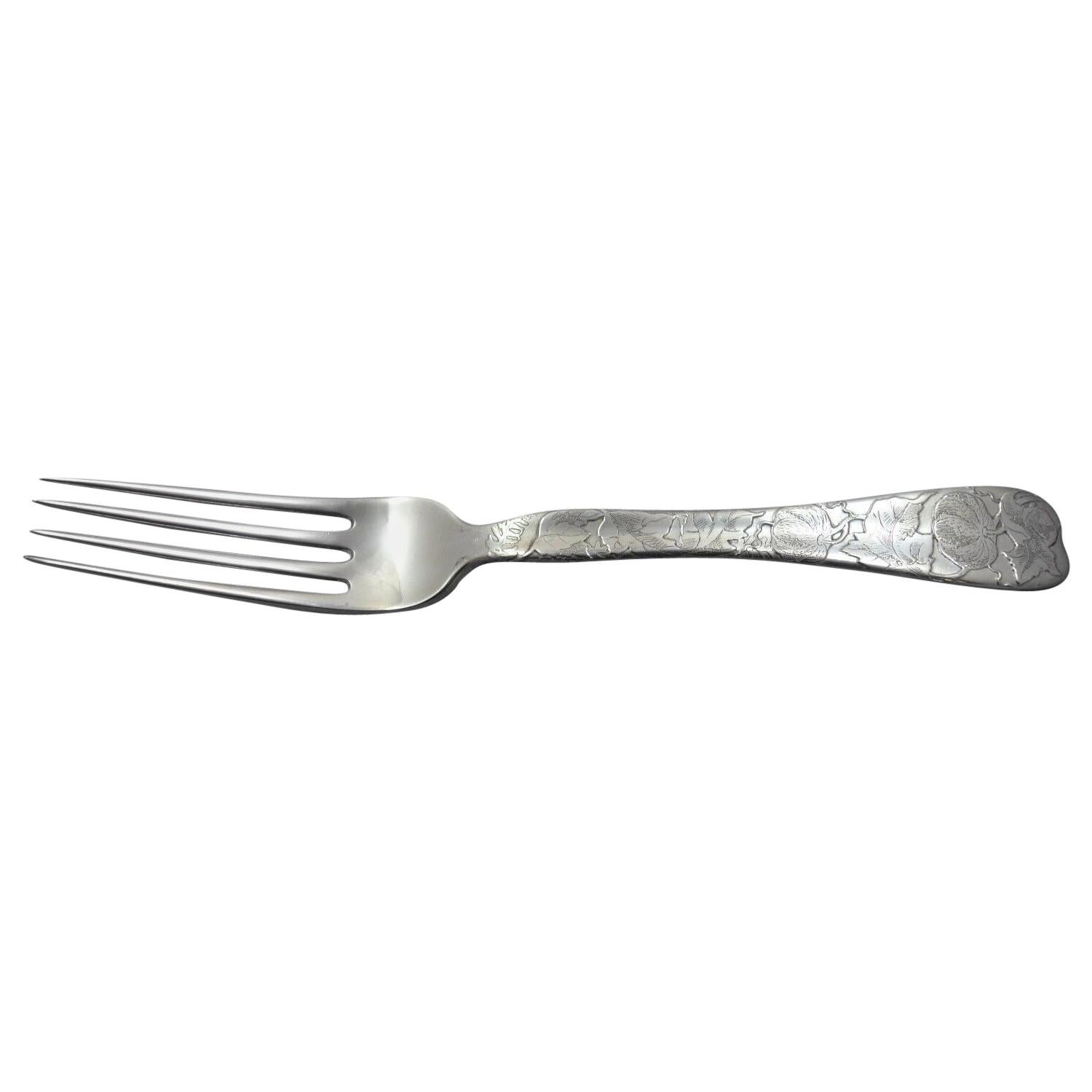 Lap Over Acid Etched by Tiffany Sterling Silver Regular Fork with ...