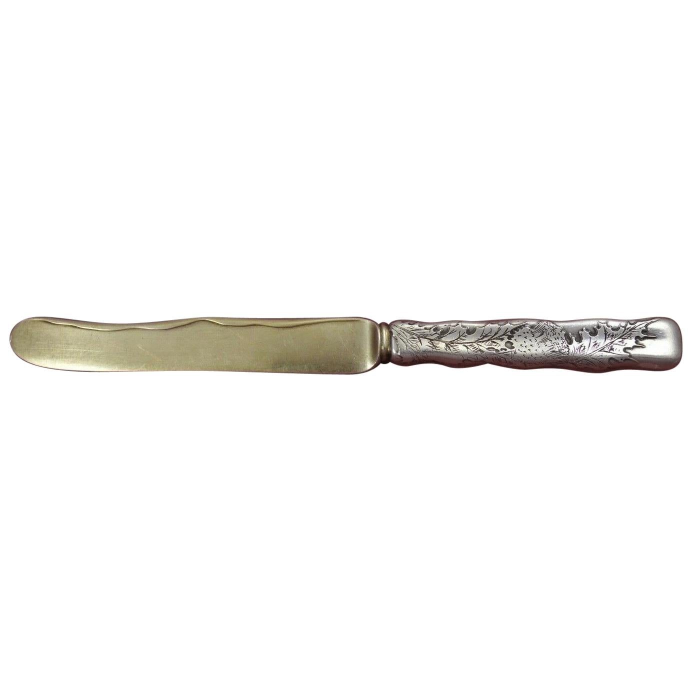 Lap Over Edge Acid Etched by Tiffany and Co. Sterling Breakfast Knife w ...
