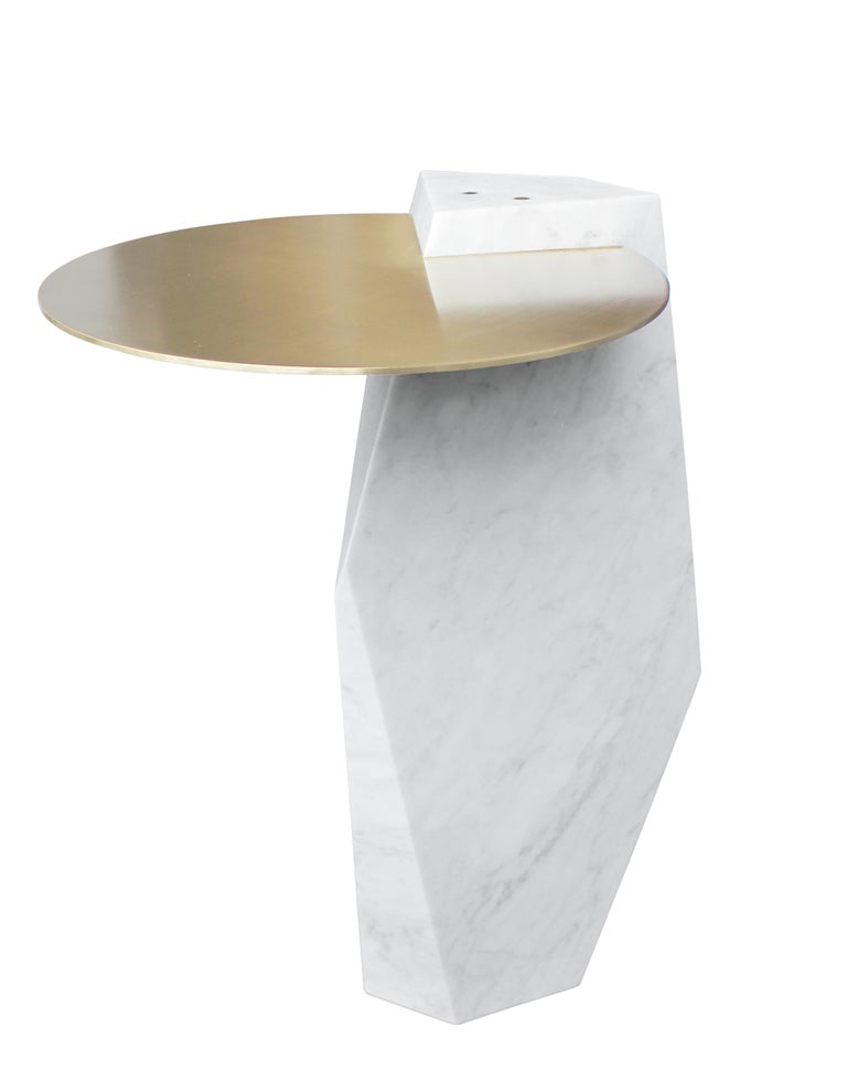 Lapidary Sculpted Drinks Table in Solid Rosso Collemandina Marble For ...