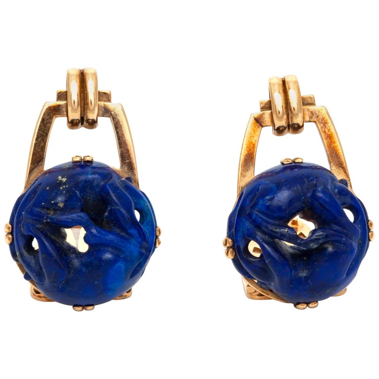 Lapis Double Clip For Sale at 1stDibs