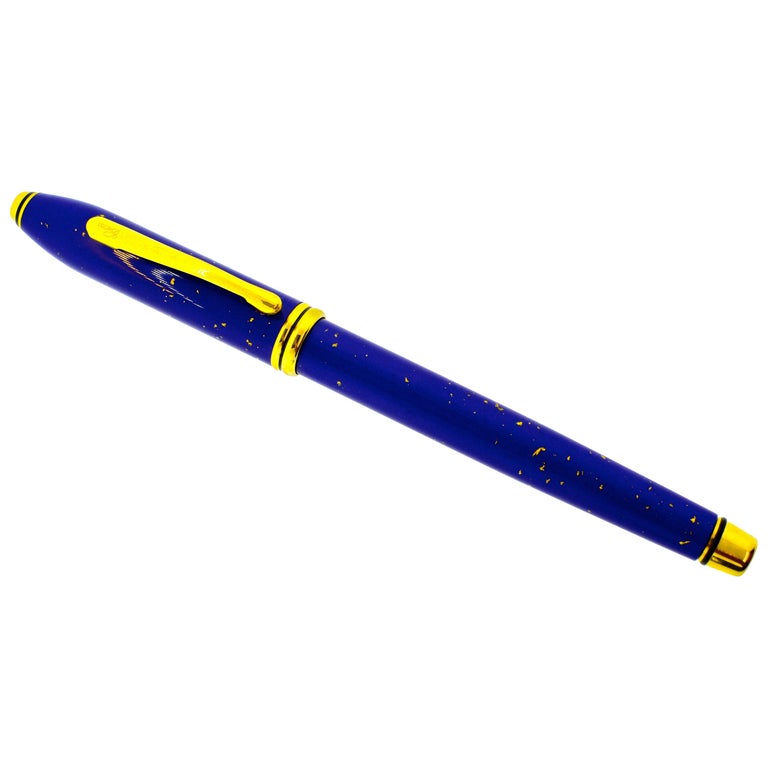 Lapis Fountain Pen by Cross with 18 Karat White and Yellow Gold, circa ...