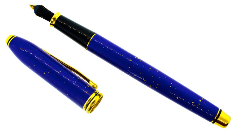 Lapis Fountain Pen by Cross with 18 Karat White and Yellow Gold, circa ...