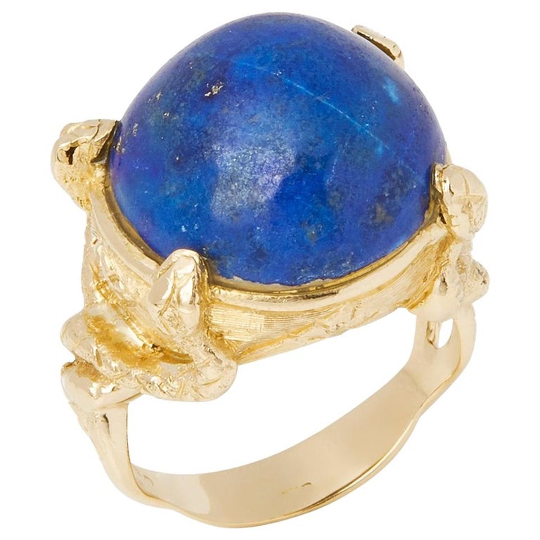 Lapis Lazuli 18 Karat Yellow Gold Ring at 1stDibs